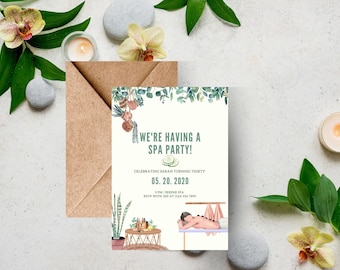 Editable and Printable Spa Party Invitation Template Spa - Etsy
