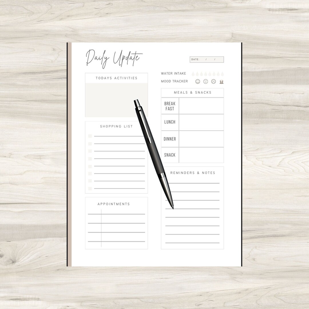 Nanny Daily Update Digital and Printable PDF Instant Download - Etsy Canada