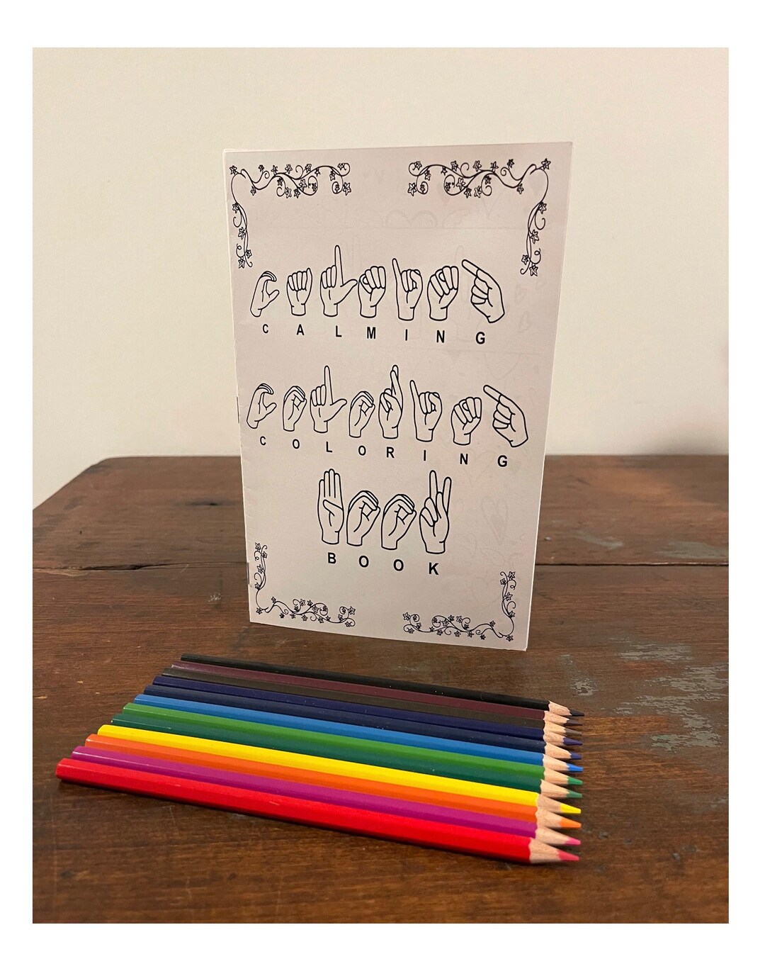 Coloring Book - ASL Fingerspelling & 12 Colored Pencils - Etsy