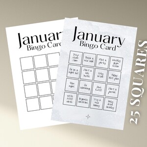 2025 January Bingo Card, 2025 Vision Board, Print and Customise, New ...