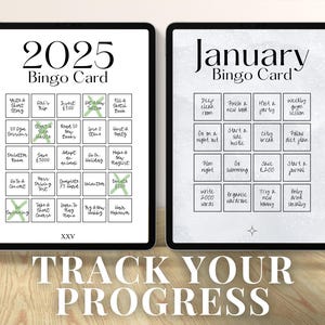 2025 January Bingo Card, 2025 Vision Board, Print and Customise, New ...