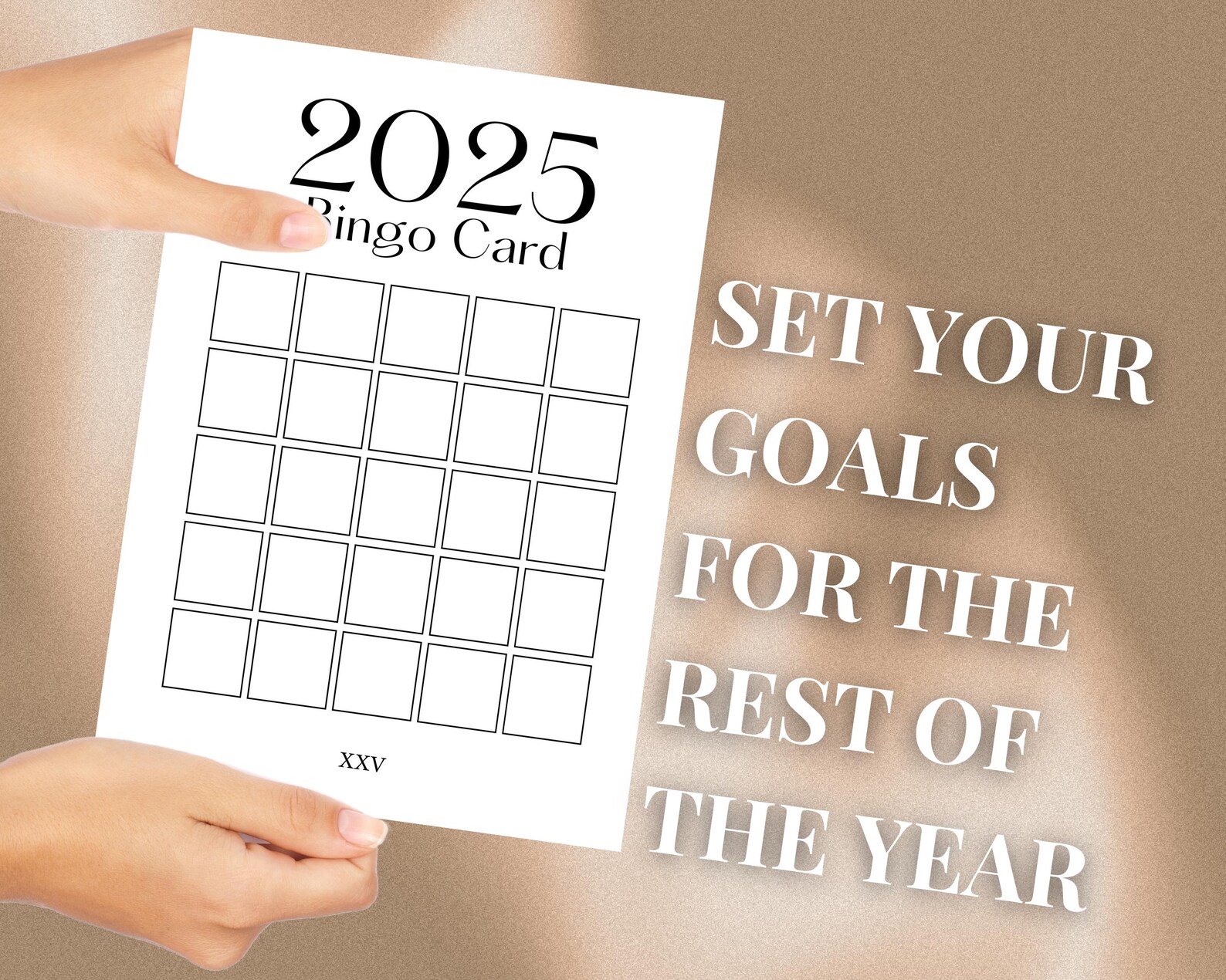 2025 Bingo Card, New Year Vision Board, Print and Customise, Fun Glow ...
