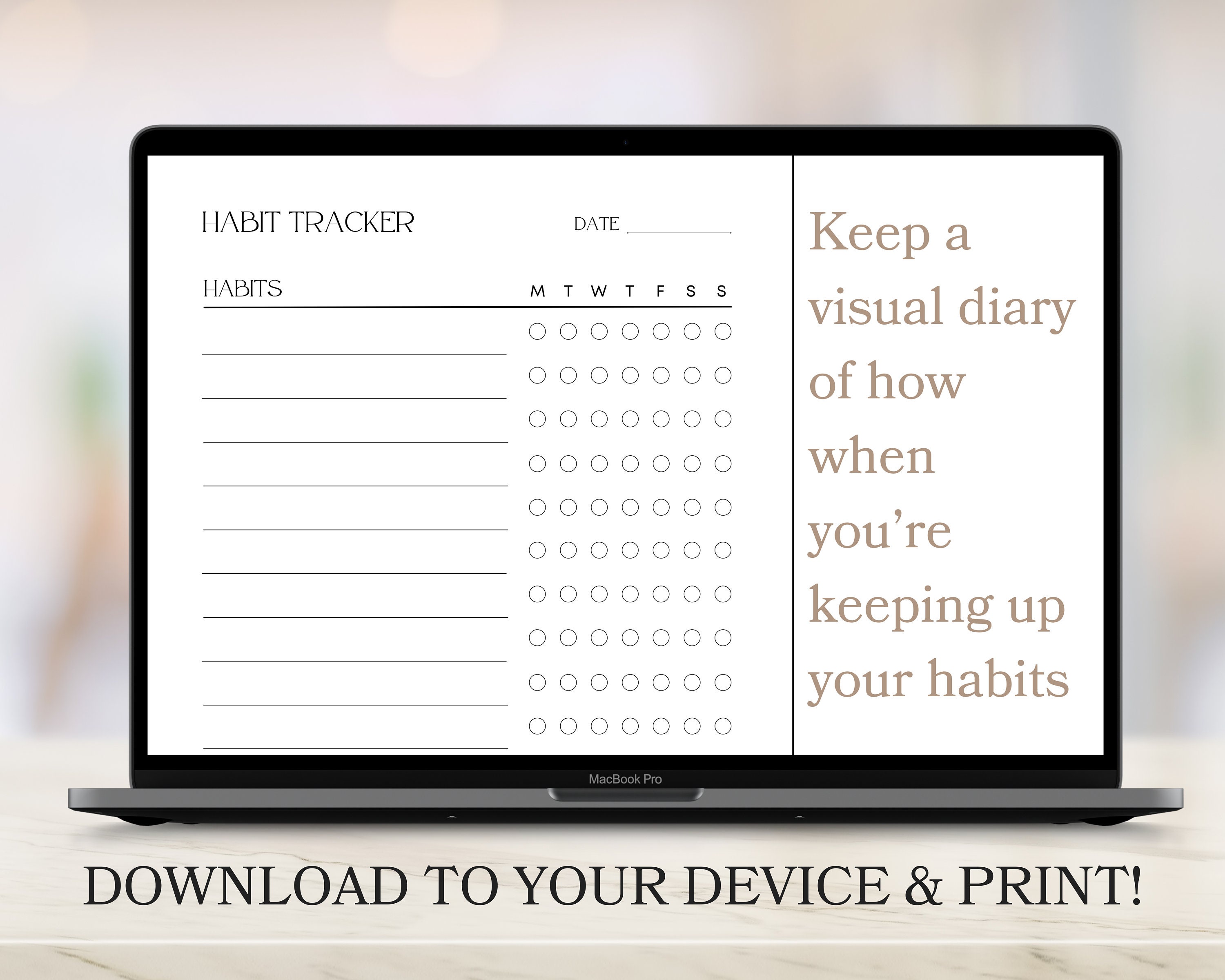 Weekly Habit Tracker, Printable Planner, Daily Habit Tracking, Week ...