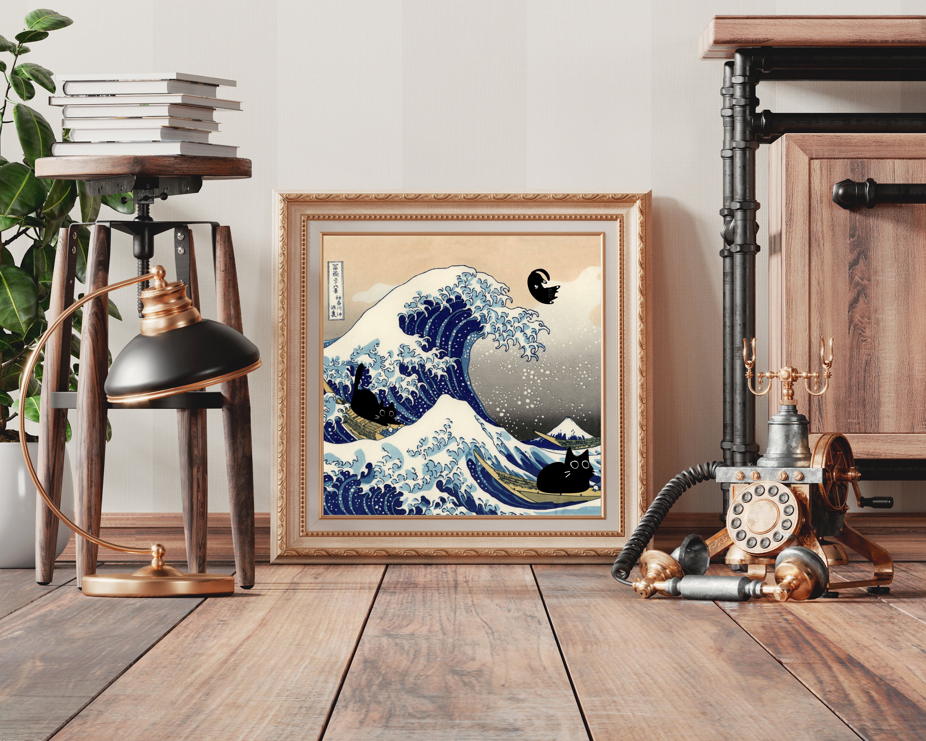The Great Wave off Catagawa, Printable Cat Wall Art, the Great Wave off ...