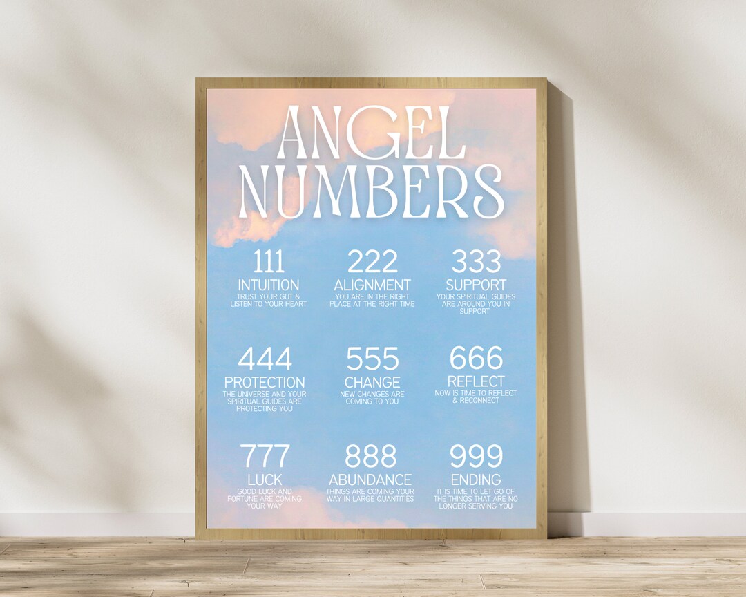 Angel Numbers Aura Poster, Printable Wall Art, Coquette Aesthetic ...