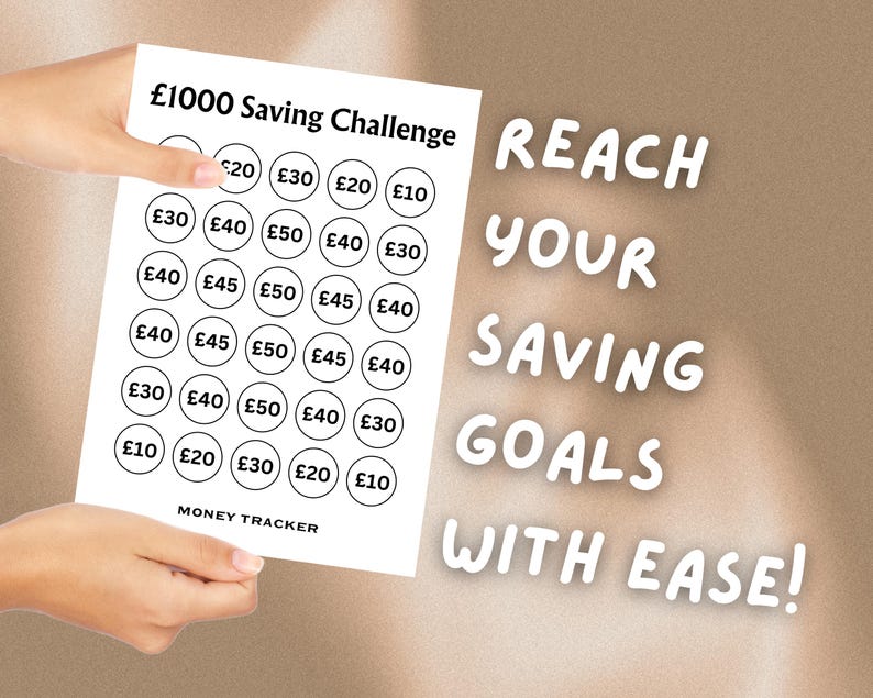 Money Saving Challenge, 1000 Saving Challenge, Printable Budget Tracker ...