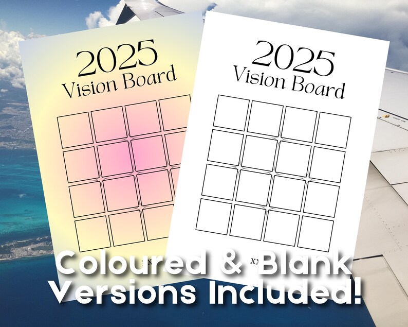 2025 Vision Board Bingo Card, New Years Vision Board, Print and ...
