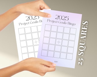 2025 Bingo Card Project Goals, Side Hustle Vision Board, Print and ...