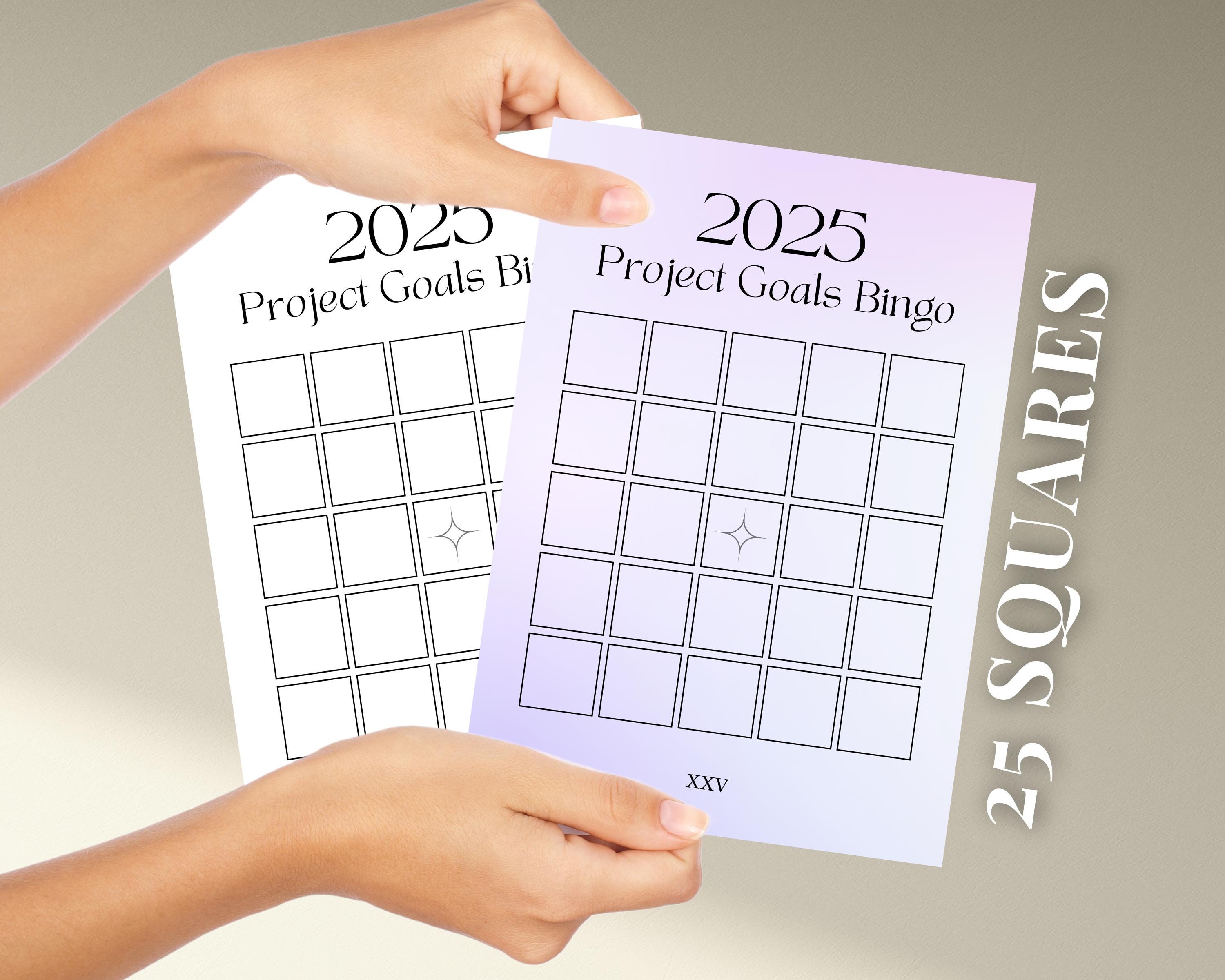 2025 Bingo Card Project Goals, Side Hustle Vision Board, Print and ...