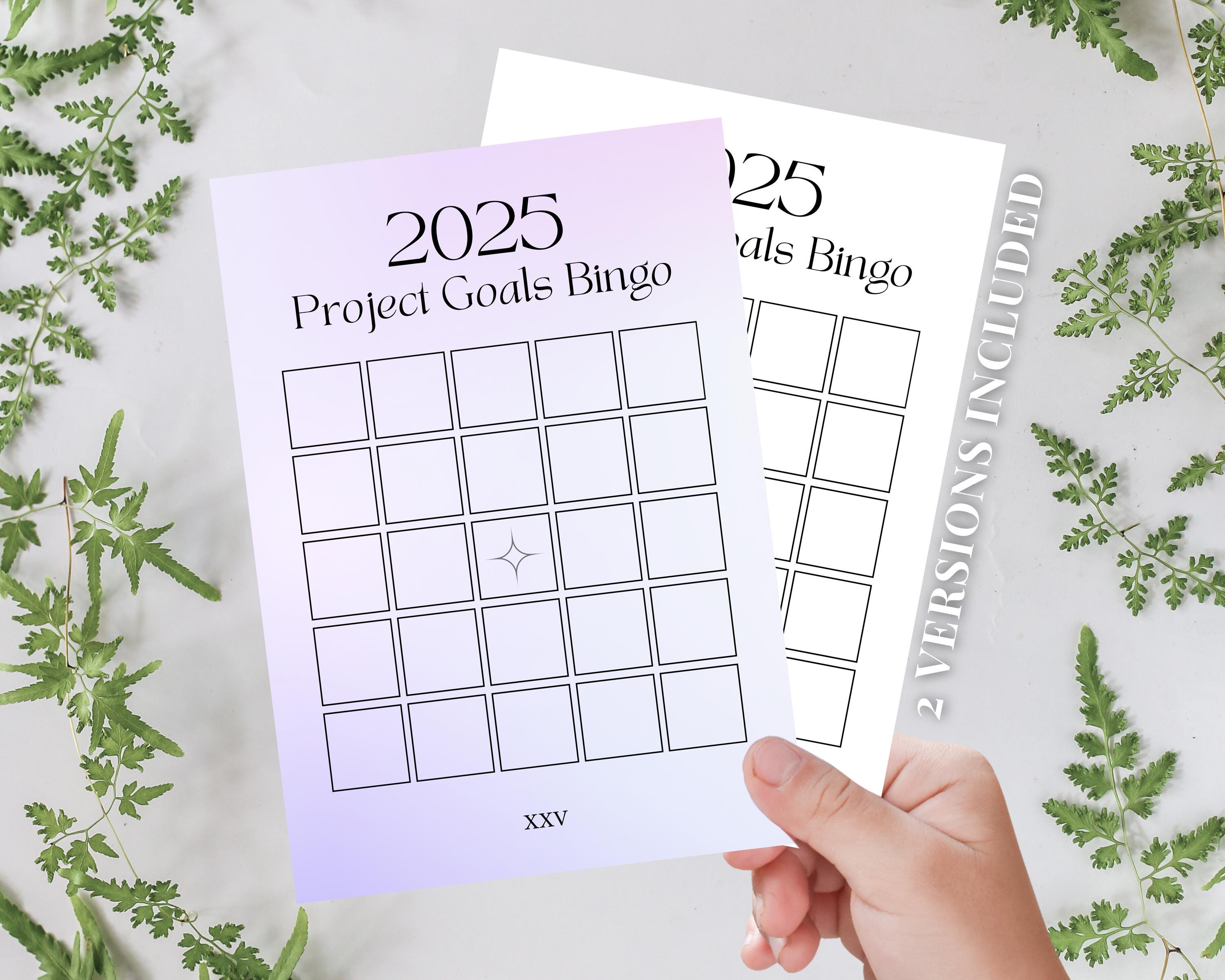 2025 Bingo Card Project Goals, Side Hustle Vision Board, Print and ...