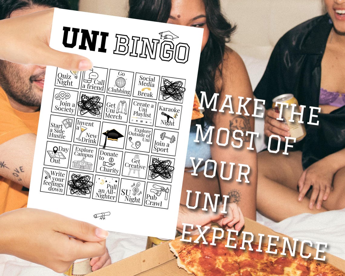 Uni Bingo Card, University Bingo, College Bucket List, University ...