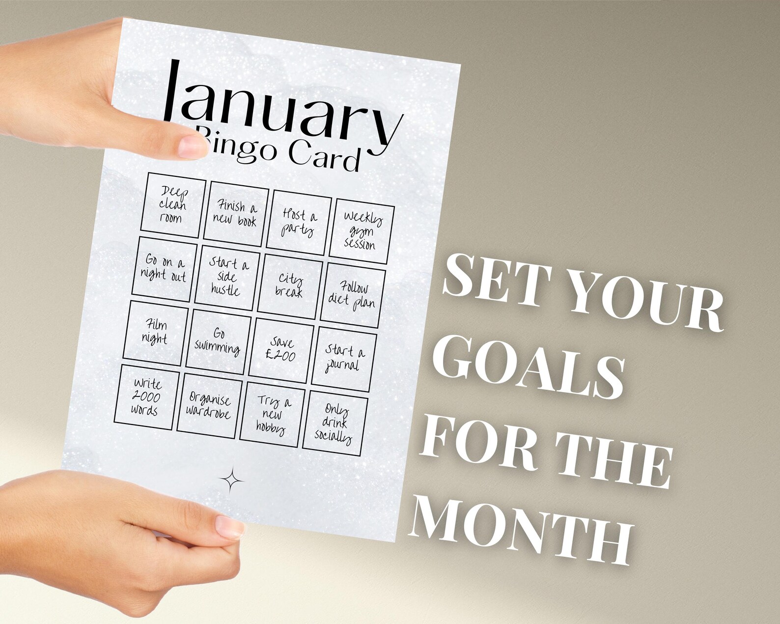 2025 January Bingo Card, 2025 Vision Board, Print and Customise, New ...