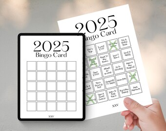 2025 January Bingo Card, 2025 Vision Board, Print and Customise, New ...