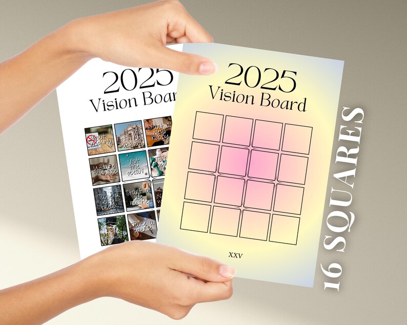2025 Vision Board Bingo Card, New Years Vision Board, Print and ...
