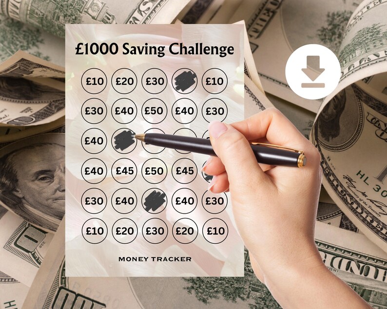 Money Saving Challenge, 1000 Saving Challenge, Printable Budget Tracker ...