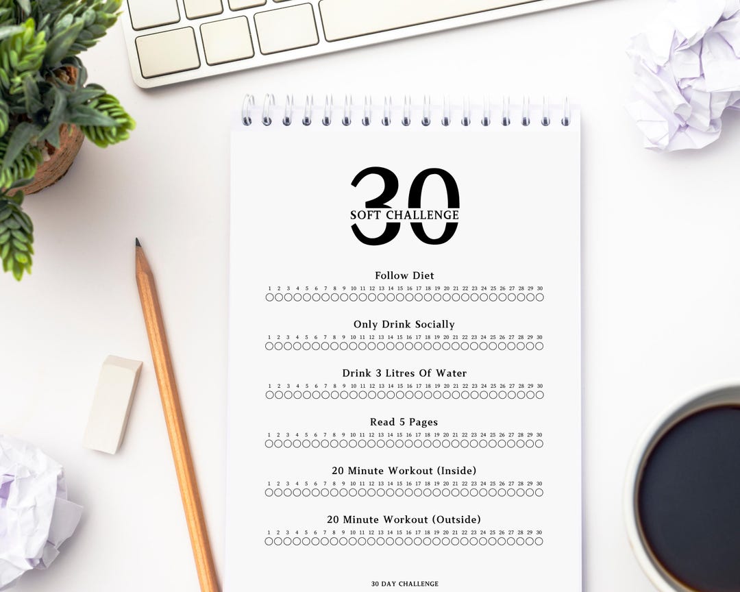 30 Soft Challenge, 30 Day Discipline Challenge, Self-improvement Glow ...