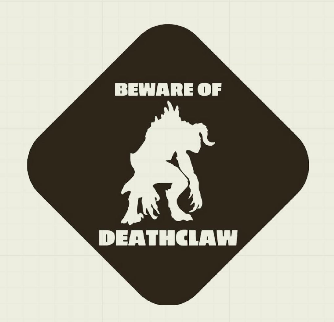 Beware of Deathclaw Fallout Logo Vinyl Decal - Etsy