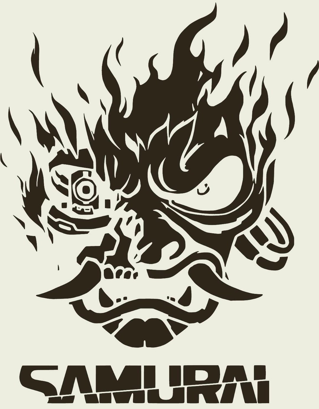 Samurai Logo Cyberpunk Vinyl Decal - Etsy