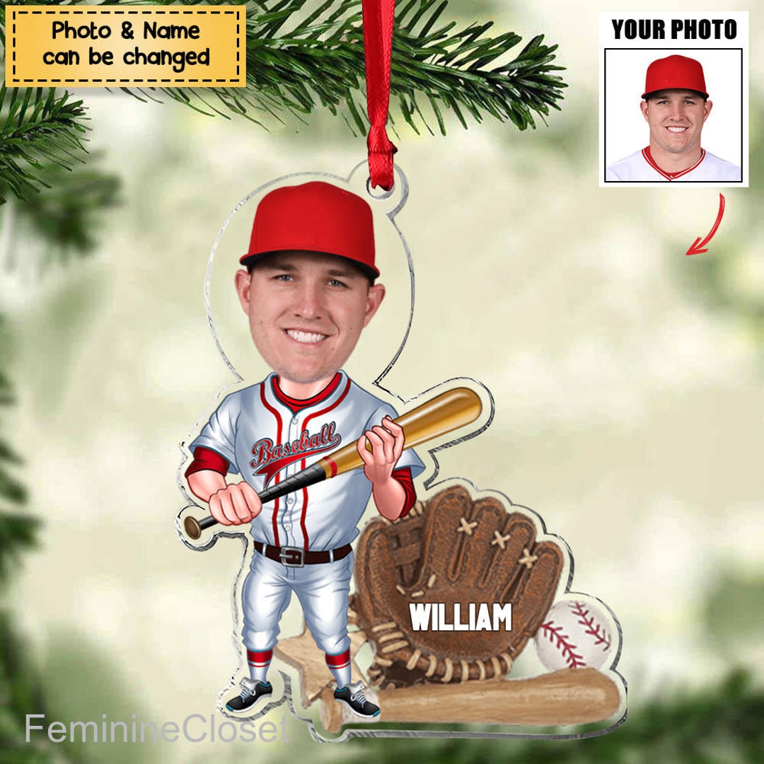 Personalized Baseball Player Ornament Custom Baseball Photo - Etsy