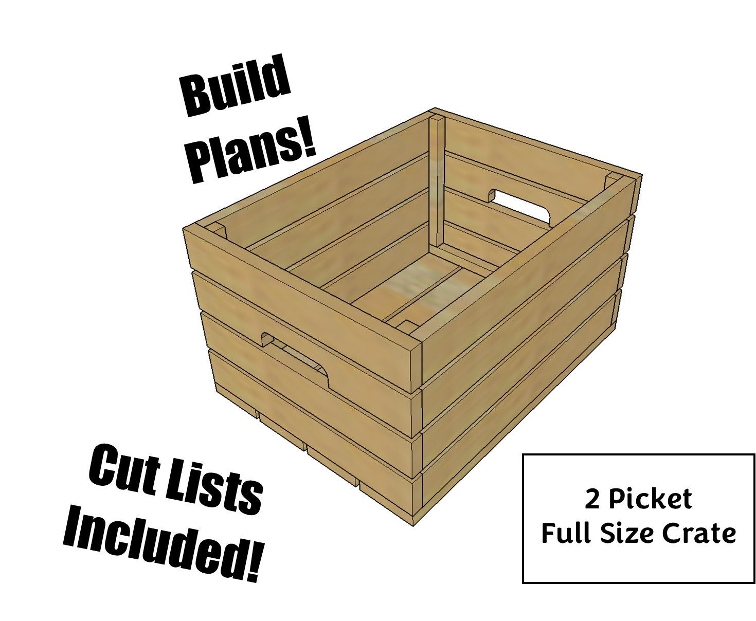 Woodworking Plans - Full Size Wood Crate, Decorative Plans, Fence ...