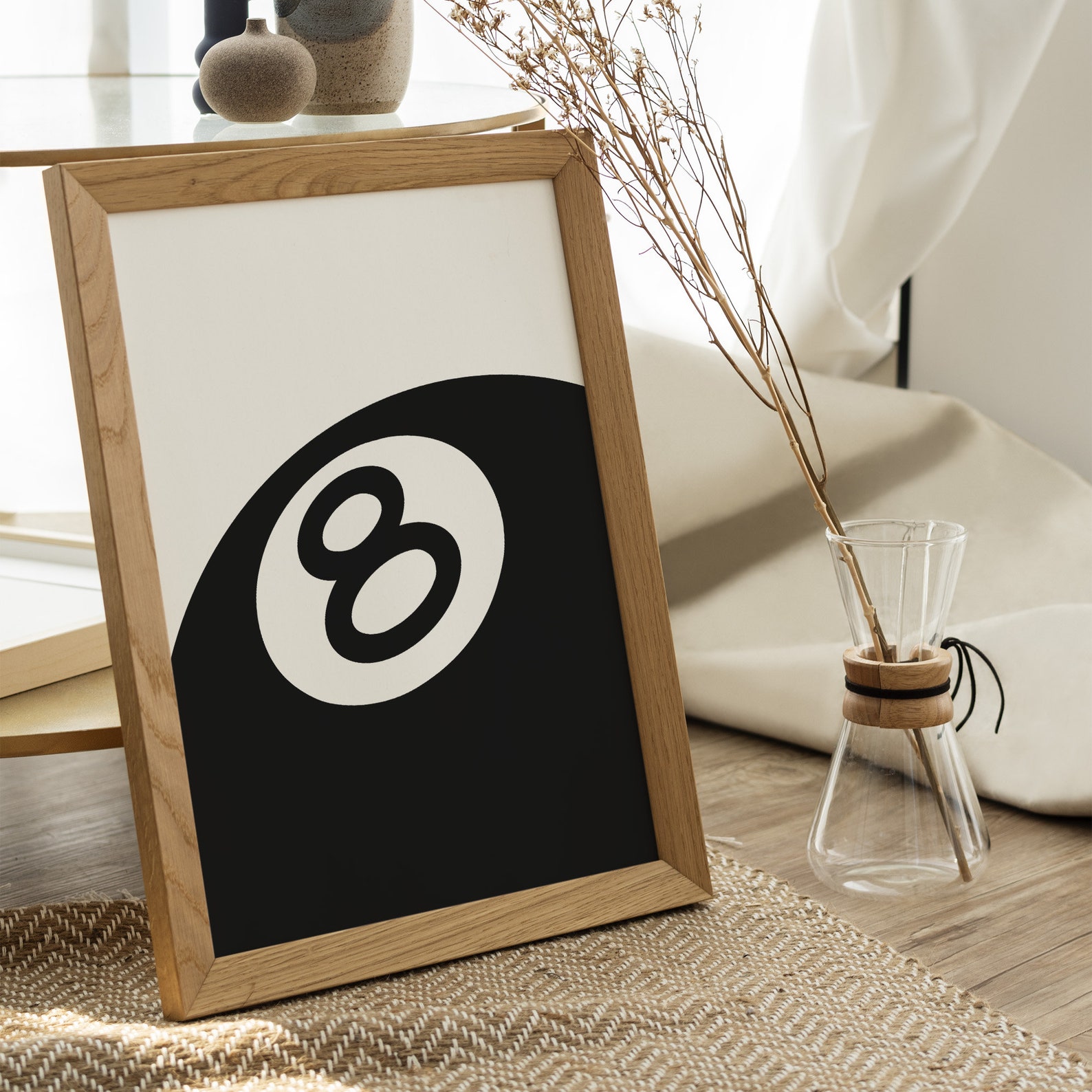 Retro 8 Ball Art, Vintage Casino Wall Print & Lucky Dice Decor ...