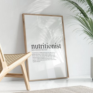 Nutritionist Definition Print, Nutritionist Minimalist Print, Dietitian ...
