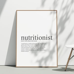 Nutritionist Definition Print, Nutritionist Minimalist Print, Dietitian ...