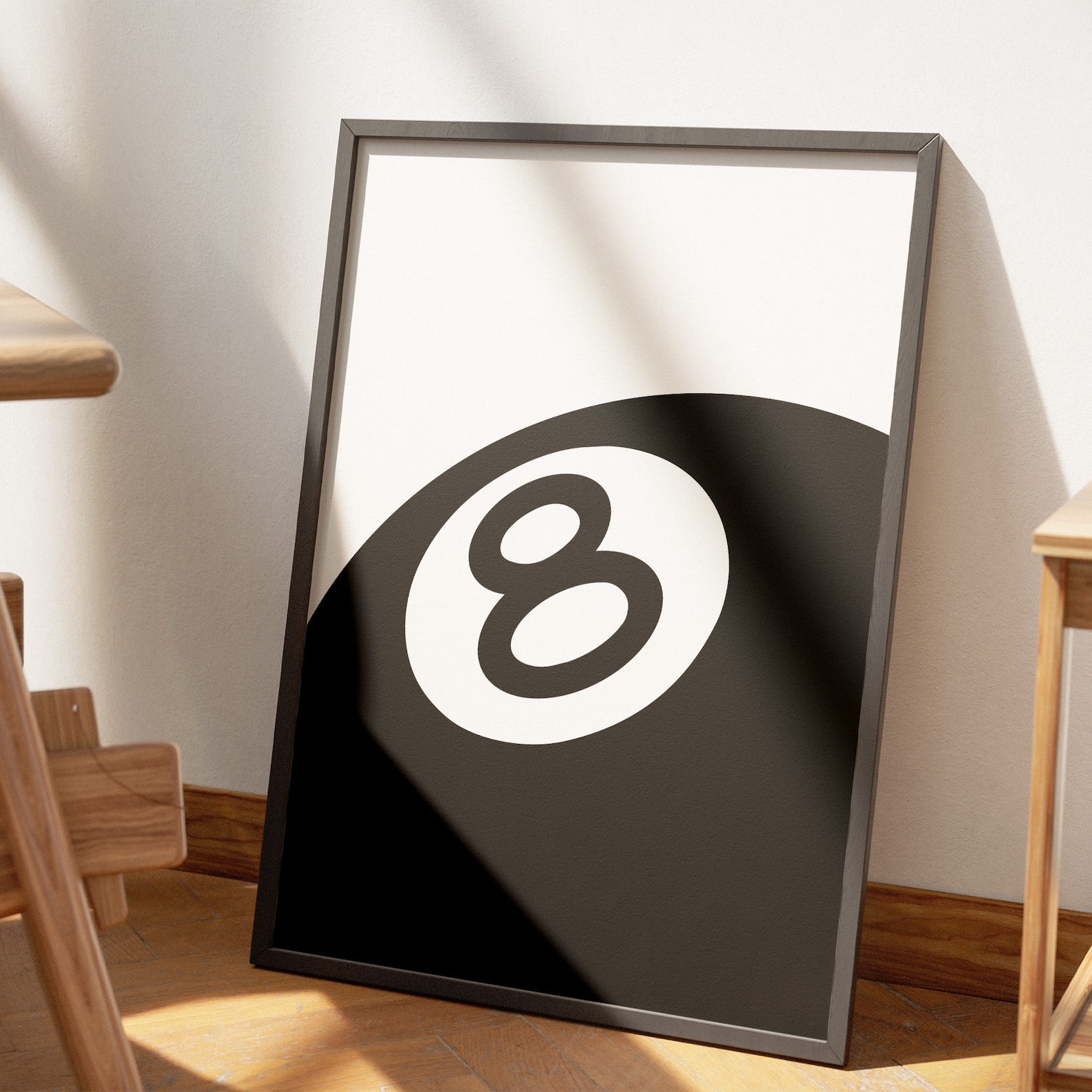 Retro 8 Ball Art, Vintage Casino Wall Print & Lucky Dice Decor ...