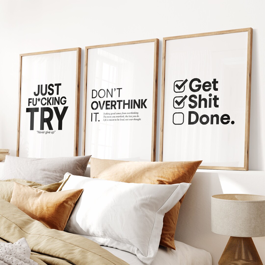 Set of 3 Minimalist Motivation Prints, Motivational Focus, Success ...