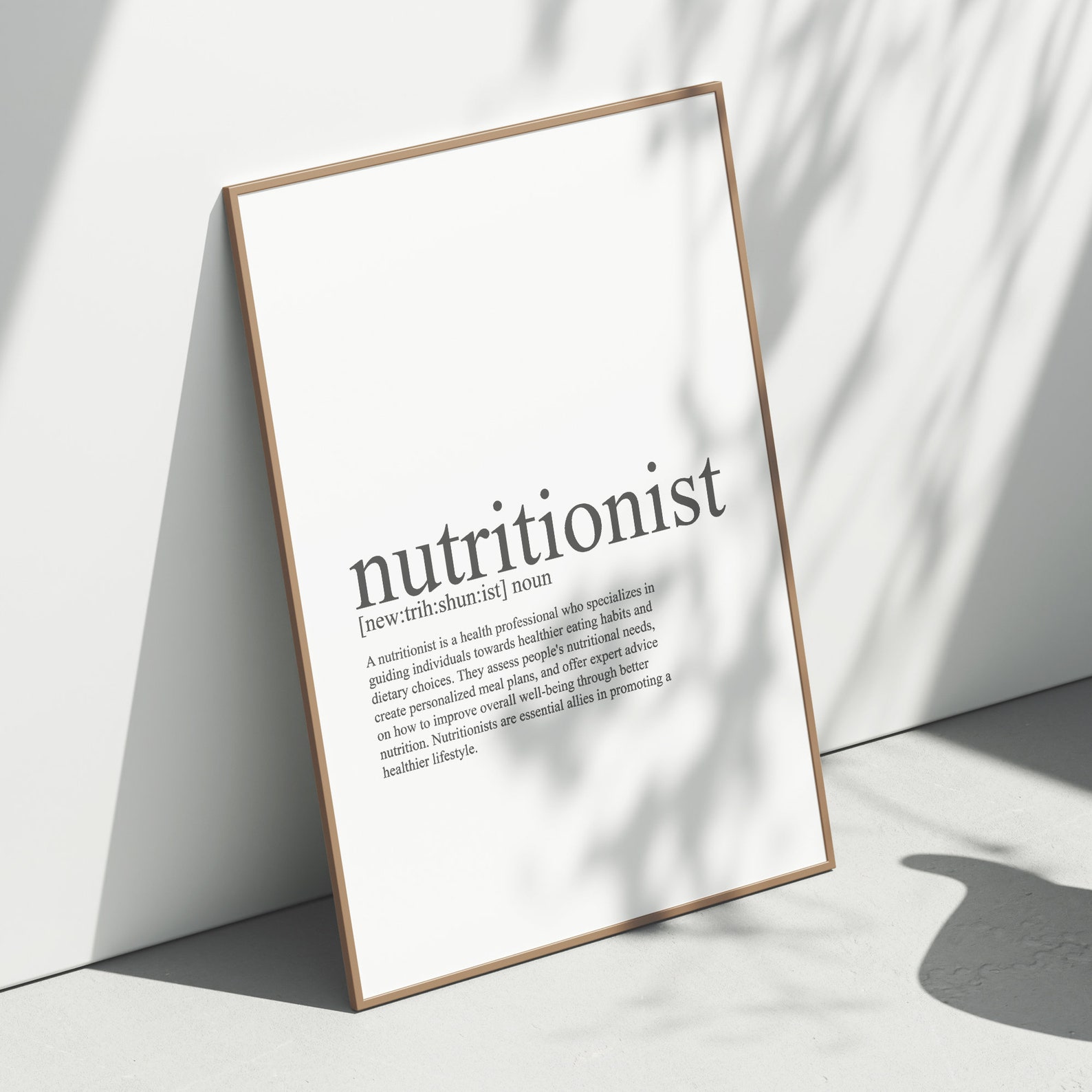 Nutritionist Definition Print, Nutritionist Minimalist Print, Dietitian ...
