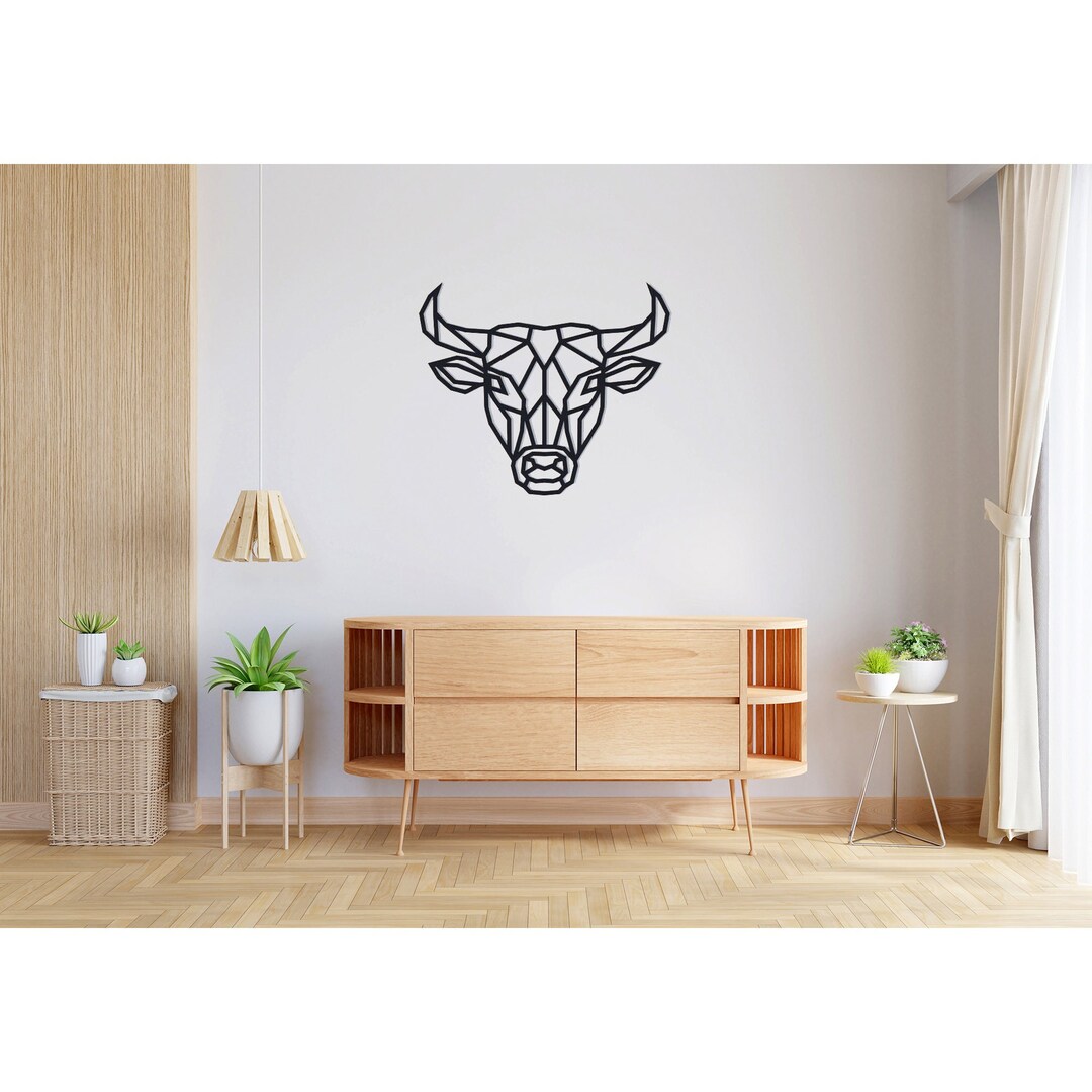 Bull Metal Wall Decor Black Metal Steel Wall Art Home Decor - Etsy