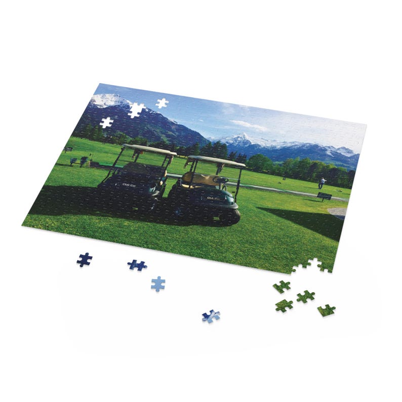 500 Piece Golf Puzzle - Mountain Golf Cart - Golf Course Puzzle ...