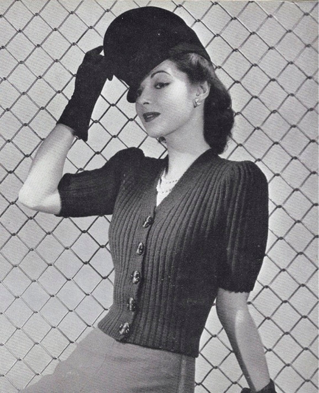 Ribbed Cardigan 1940s Knitting Pattern Stitchcraft 33-35 Inch Bust - Etsy
