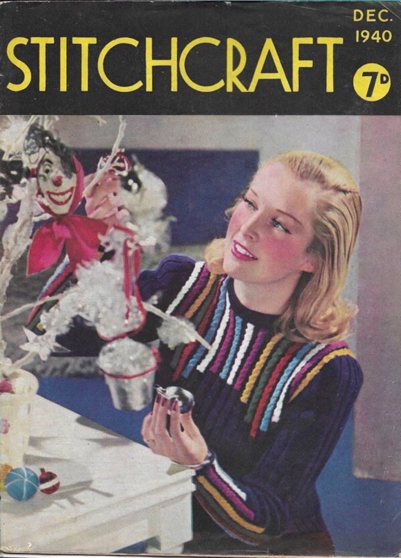 Stitchcraft Magazine December 1940 1940s Knitting Patterns - Etsy