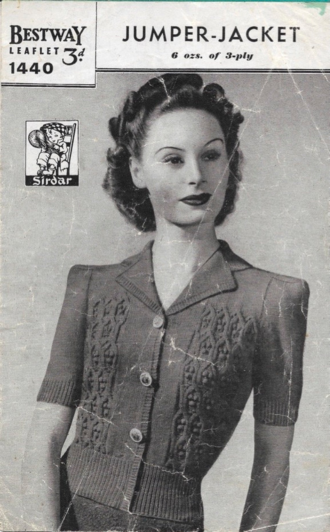 Jumper Jacket 1940s Knitting Pattern 34 Inch Bust Bestway - Etsy