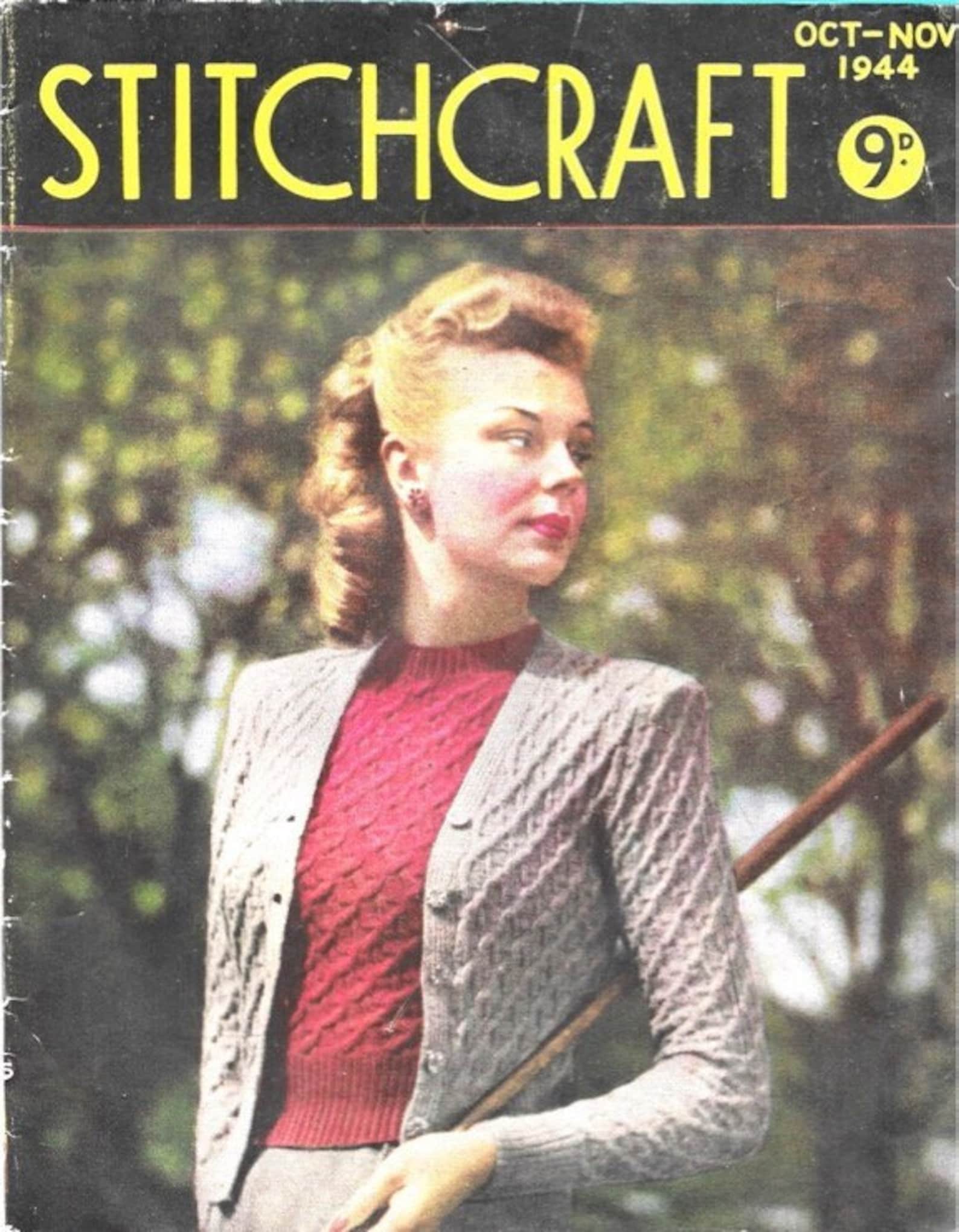 Stitchcraft Oct-nov 1944 Knitting Magazine Wartime Knitting Patterns - Etsy