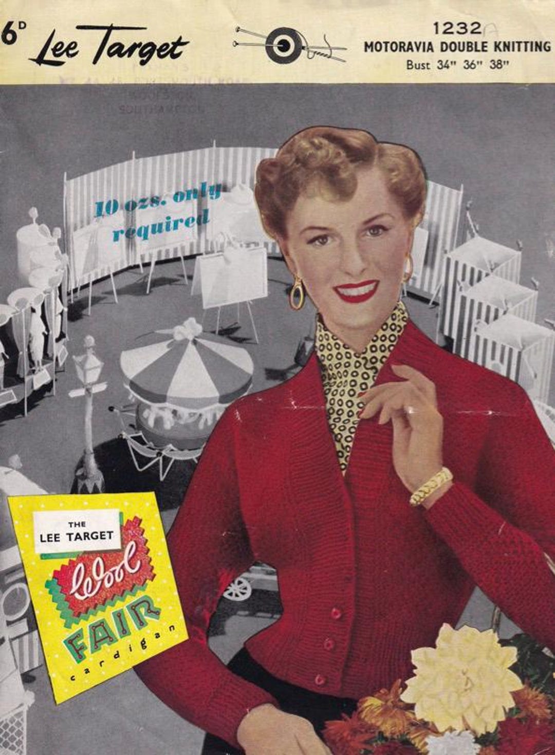 10 Ounce Cardigan Lee Target 1950s Knitting Pattern Bust 34, 36 and 38 ...