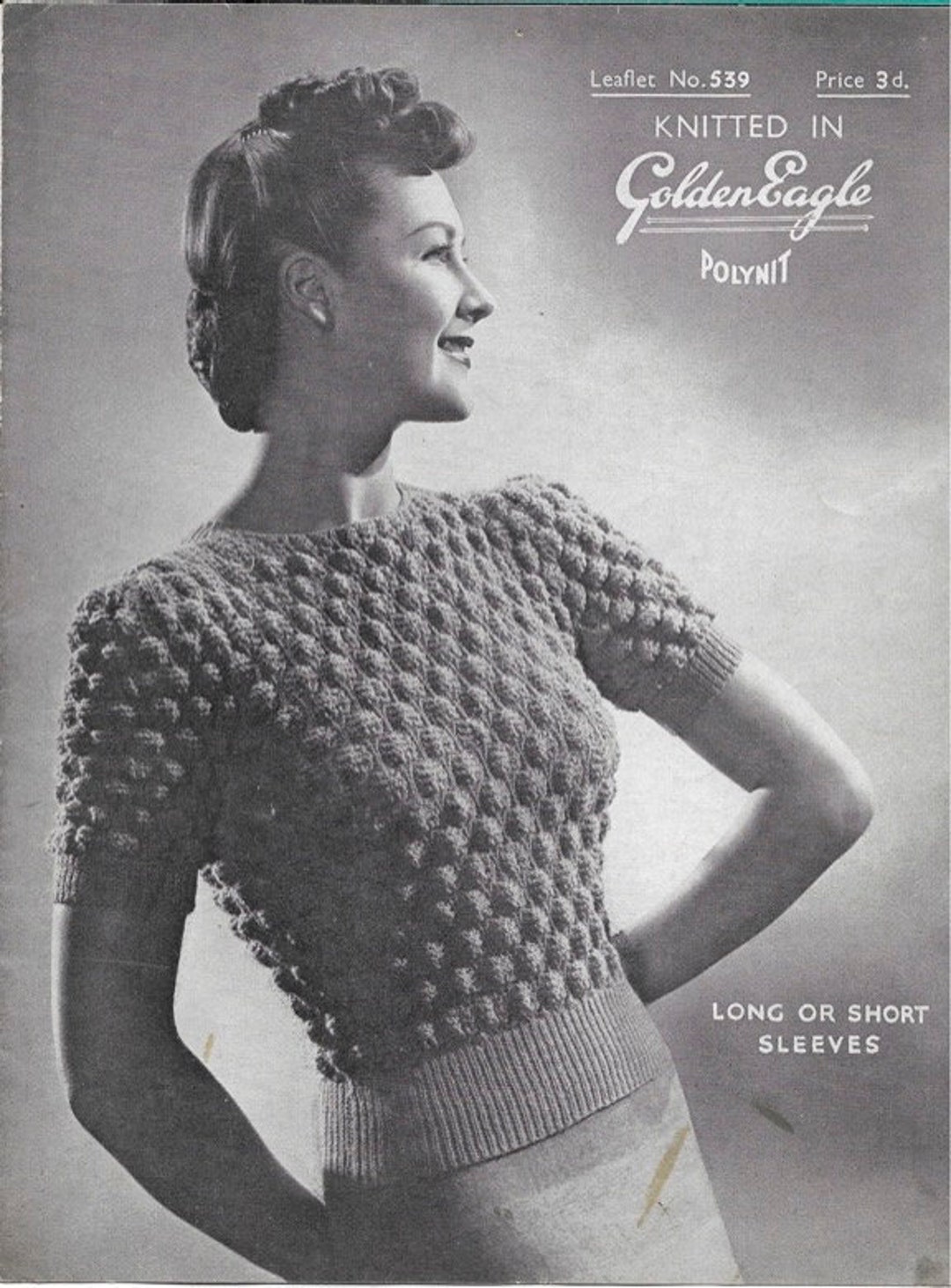 Lady's Jumper 1940s Knitting Pattern Golden Eagle 32-36 Inch Bust - Etsy