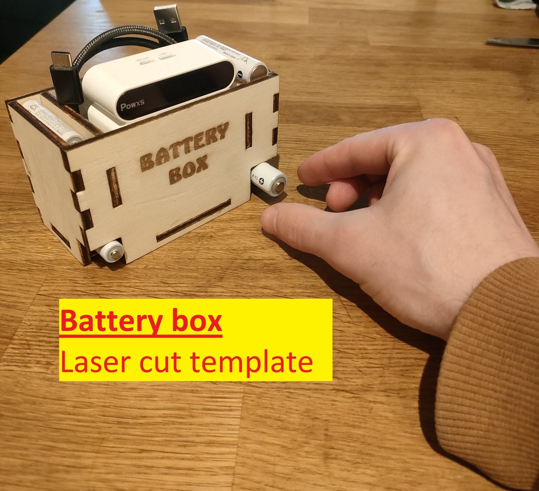 Battery Box Laser Cut Template - Etsy