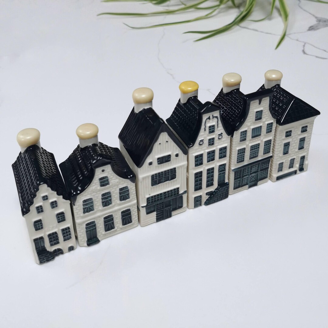 Ceramic KLM Delft Blue Miniature Houses: Sealed Dutch Airline ...