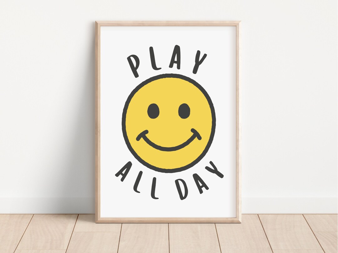 Play All Day Print, Children's Bedroom Poster, Kids Playroom Printable ...