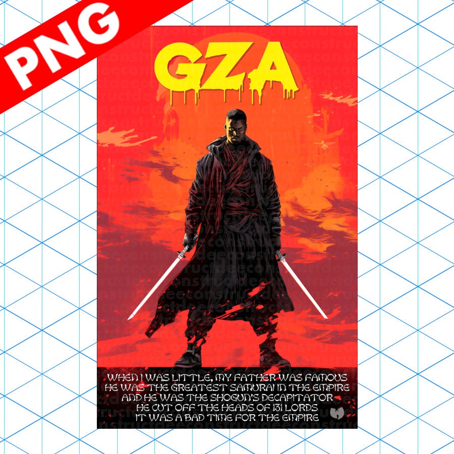 GZA shaolin Swords PNG Poster Graphic - Etsy UK