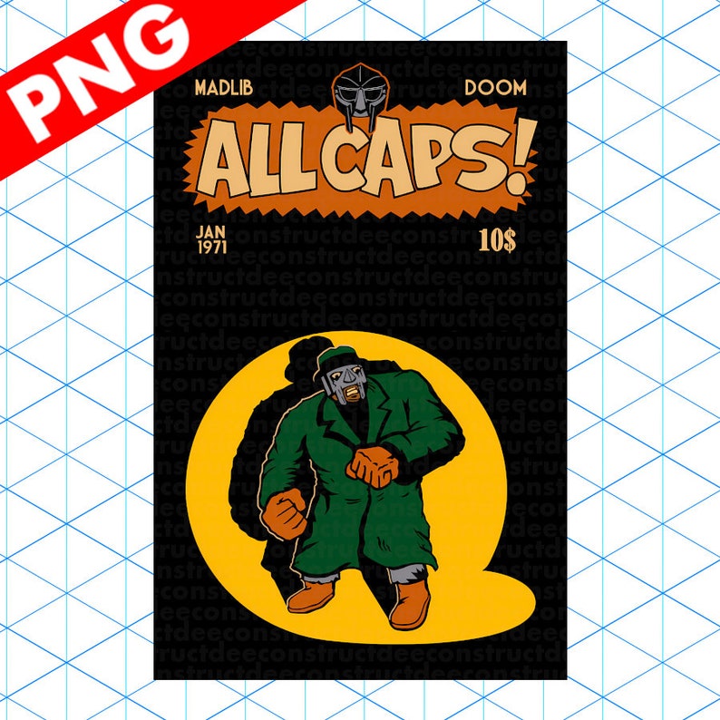 MF DOOM All Caps PNG Poster Graphic 11x17 300DPI - Etsy