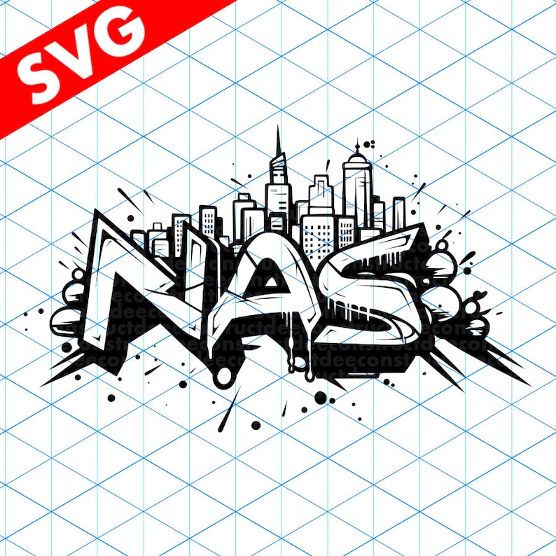 Nas cityscape Logo SVG Hip Hop Vector Graphic - Etsy