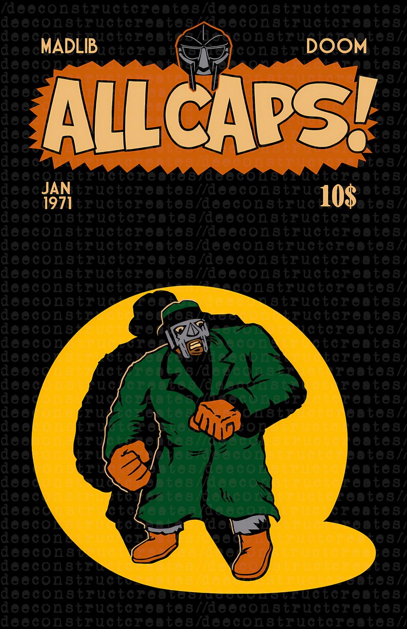 MF DOOM All Caps PNG Poster Graphic 11x17 300DPI - Etsy