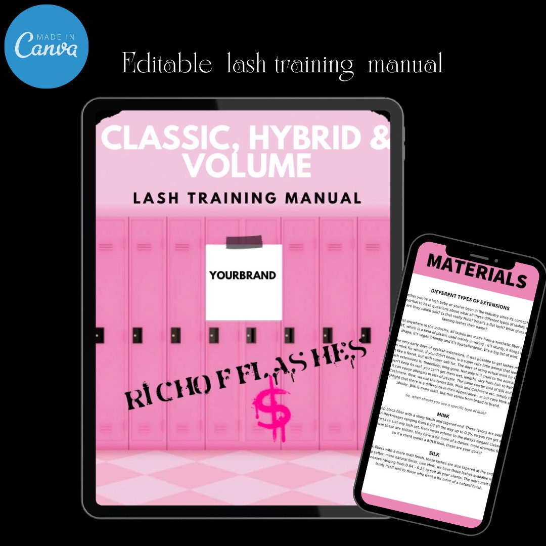 Editable Lash Training Manual Rich off Lashes - Etsy