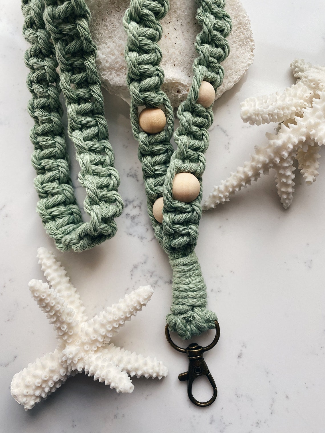 Beaded Boho Macrame Lanyard/ Macrame ID Card Holder/ Badge - Etsy