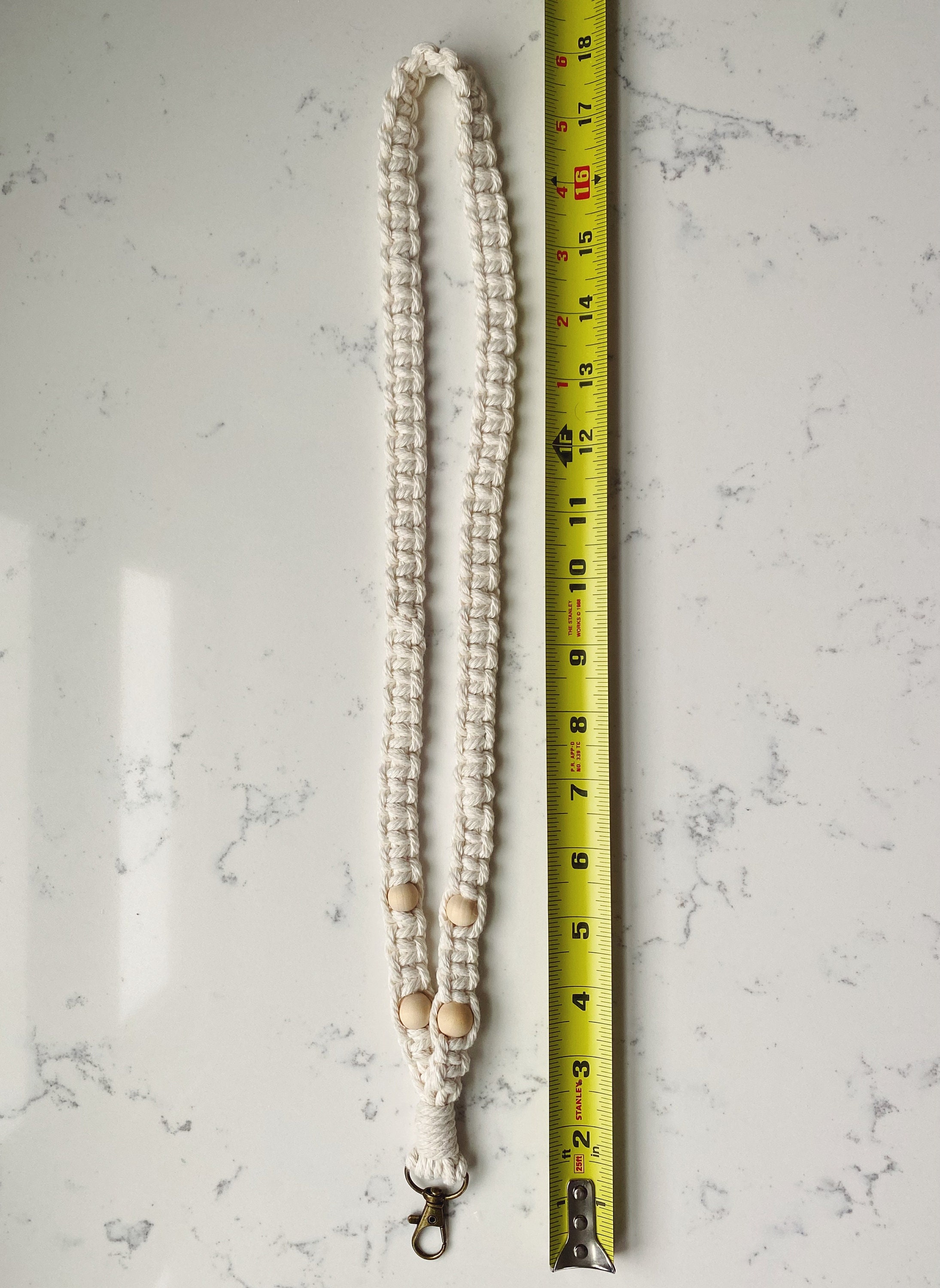 Beaded Boho Macrame Lanyard/ Macrame ID Card Holder/ Badge Holder/ Key ...