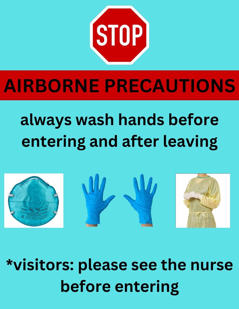 Airborne Precaution Sign/hospital Signs/infection Prevention/infection ...