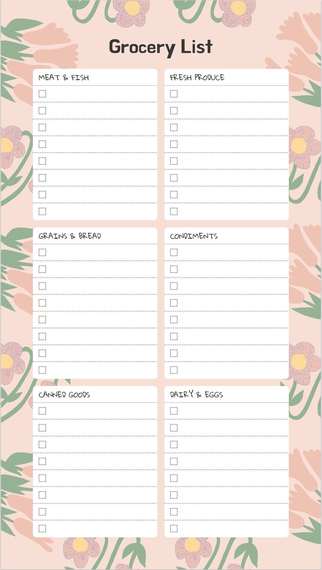 Grocery List - Etsy
